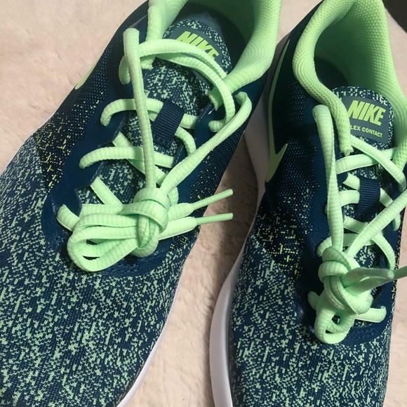 Shoes | Nwt Nike Flex Contact Sneakers Im Blue And Green | Poshmark